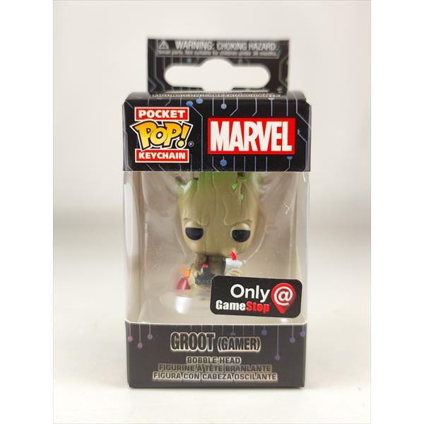 ゲーマーグルート(GROOT (GAMER))のキーチェーンです。首と胴が別パーツになっており、胴の部分が動きます。