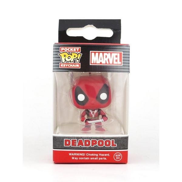 デッドプールのキーチェーンです。首と胴が別パーツになっており、胴の部分が動きます。