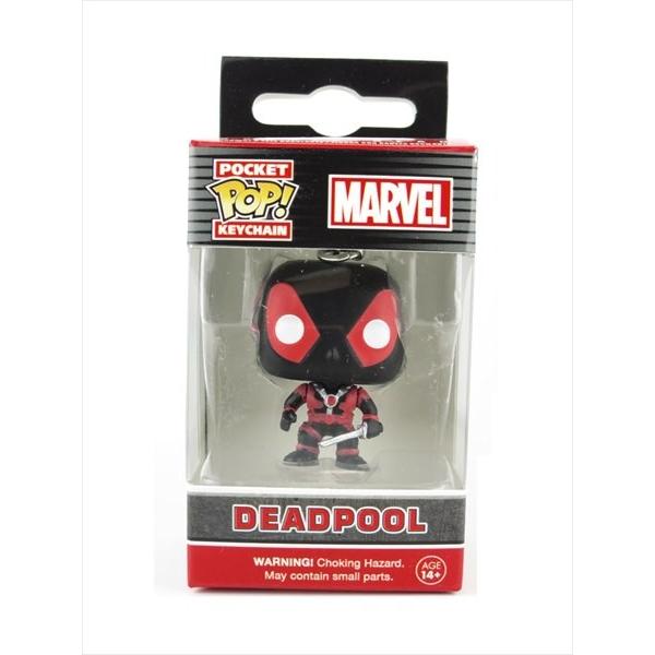 デッドプール(DEADPOOL)のキーチェーンです。ブラックスーツバージョン！首と胴が別パーツになっており、胴の部分が動きます。