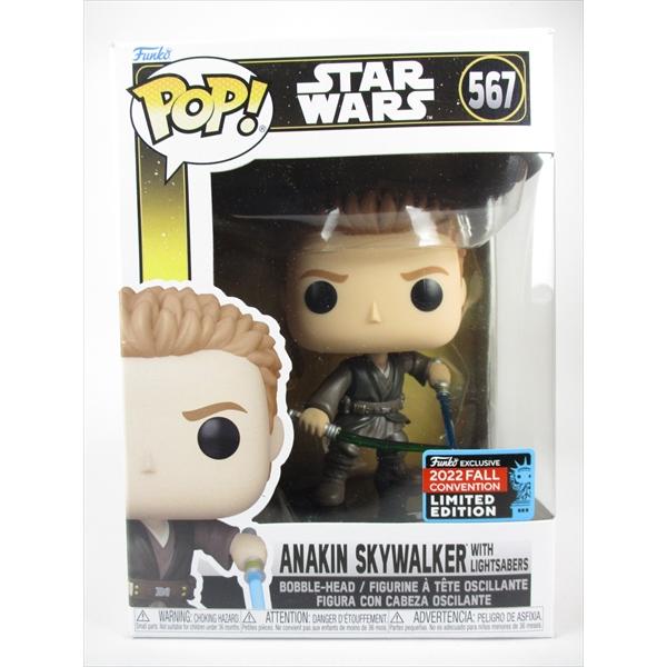スターウォーズ エピソード2に登場するアナキンスカイウォーカー(ANAKIN SKYWALKER WITH LIGHTSABERS)のボブルヘッドです。両手にライトセーバーを持っています。2022年フォールコンベンション限定版。