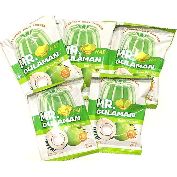 Mr.GULAMAN Jelly Powder buko pandan 25g - ミスターグラマン,ゼリー, ブコパンダン味gelatina