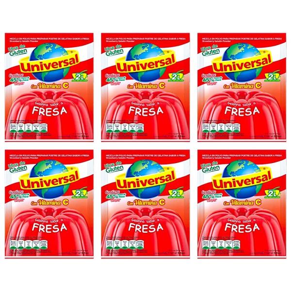 ペルーの一流メーカーユニバーサルのいちごゼリーの素で、美味しいゼリーを簡単手作り！1袋で約2L分のゼリーが作れる、大容量タイプです。作り方はとっても簡単！1.ボウルにお湯1000mlを用意し、ゼリーの素1袋を入れて溶けるまでよく混ぜる。2....