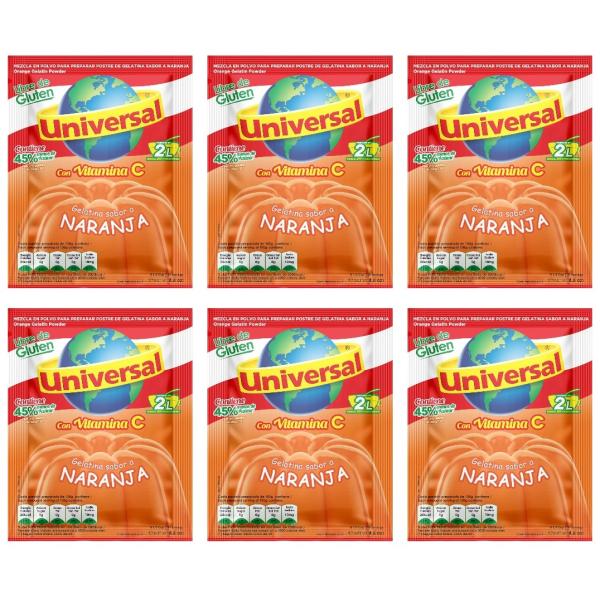 ペルーの一流メーカーユニバーサルのオレンジゼリーの素で、美味しいゼリーを簡単手作り！1袋で約2L分のゼリーが作れる、大容量タイプです。作り方はとっても簡単！1.ボウルにお湯1000mlを用意し、ゼリーの素1袋を入れて溶けるまでよく混ぜる。2...