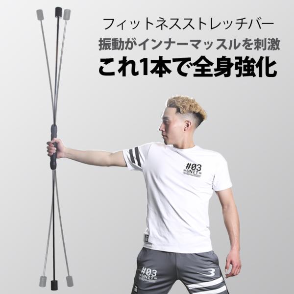 バーを持って振動させるだけでいつでも気軽にエクササイズ＆トレーニングが出来るストレッチバーです。主に大胸筋や上腕の筋肉のトレーニングに効果的ですが、使い方によって背筋、腹筋、下半身など全身のトレーニングが可能。ダイエット・インナーマッスルの...