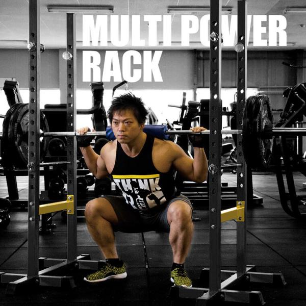 サイドに置くことにより、ベンチプレスをより安全にガード！ベンチプレス、インクラインベンチプレスのセイフティスタンドとしてマルチに使えるラック。スクワットセイフティスタンドとしてはもちろん、ミリタリープレスにも使用が可能。セイフティバーを利用...