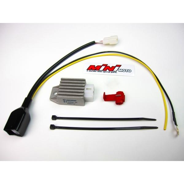 パーツメーカーMINI MOTOメーカー品番NO2040カラー/タイプ-適合車種6Vモンキー/ゴリラ※シリコンレクチファイヤー仕様車商品説明6Vモンキーのシリコンレクチファイヤーをレギュレーターへ変換するためのコネクターキットレギュレーター...