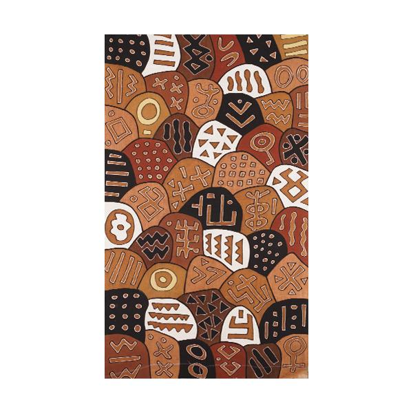 原産国:マリサイズ:205cmX116cmボゴランフィニ(Bogolanfini)は、マリ共和国の伝統的な布地で、特にバンバラ族によって作られています。この布は、泥染めの技法を用いており、自然の泥を使って模様や色を施します。ボゴランフィニは...