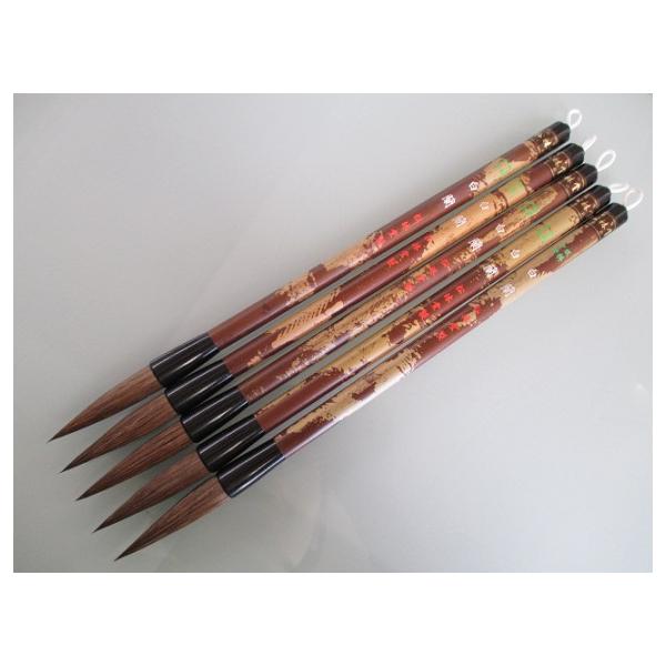 奈良の老舗 松林堂製毛筆太筆　『白蘭 中 ５本セット』いたち毛と馬毛を使用。穂先のまとまりと硬さがある漢字用定番筆です。サイズ（直径×穂の長さ）：１０×５０（ｍｍ）★漢字半紙４字〜条幅におすすめ！■『白蘭』はサイズ別に３種類ございます。スマ...