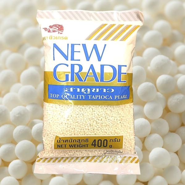 ●商品：タピオカ（白）●原材料：タピオカデンプン、水●内容量：400g●賞味期限：2027.8.15●保存方法：直射日光を避け、常温で保管