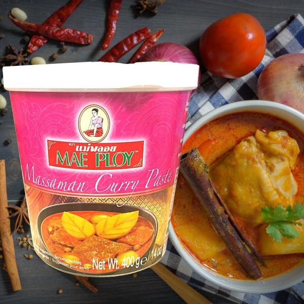 ●商品：マッサマンカレー（マスマン）ペースト●原材料：レモングラス、にんにく、シャロット、食塩、ナンキョウ、エビペースト、コリアンダー、胡椒、クミン、コブミカンの皮、ナツメグ、カルダモン、シナモン●内容量：400g●賞味期限：2026.6....