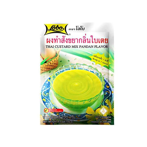 ●商品：カスタードの素（パンダン）●原材料：砂糖、クリームパウダー（ブドウ糖、パーム油、カゼイン（乳由来））、ココナッツミルクパウダー、卵パウダー、増粘剤（加工デンプン）、香料、着色料（カラメル色素、黄色4号、青色1号）●内容量：120g●...