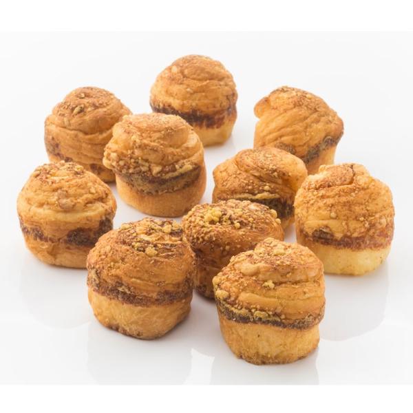 ☆ころんとかわいい、ひと口サイズのデニッシュパン☆デニッシュ生地を小さく丸めた、ひと口サイズのデニッシュ。焼いたチーズの香ばしさがアクセント。パーティーなど、ワインやビールのおつまみとしても人気！10個セットでお届けします！ボローニャの美味...