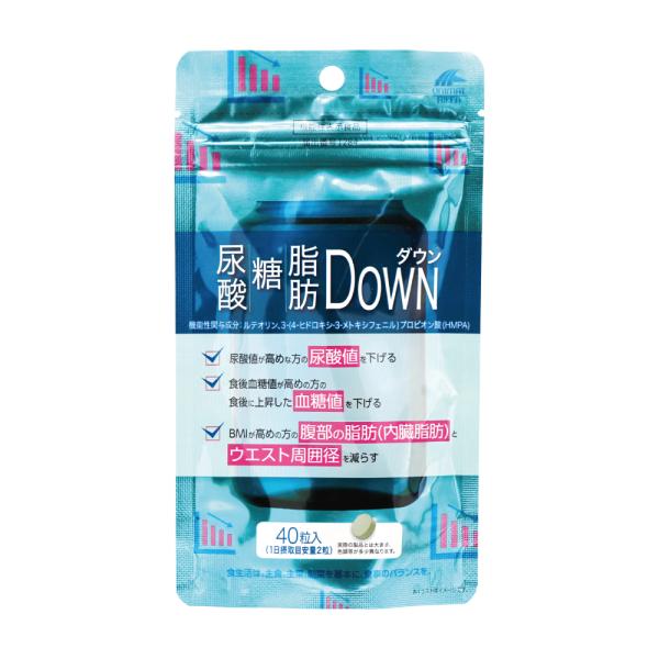 ・「尿酸値を下げる」機能があるルテオリンに、「食後に上昇した血糖値を下げる」「腹部の脂肪（内臓脂肪）とウエスト周囲径を減らす」機能がある3-(4-ヒドロキシ-3-メトキシフェニル)プロピオン酸(HMPA)を配合した、機能性表示食品です。・高...