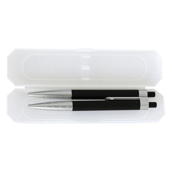 スライド式。【商品内容】ボールペン・シャープペン(各1本)：φ11×140mmPPケース：170×43×20mm材質：ABS、PP重量：38g生産国：中華人民共和国