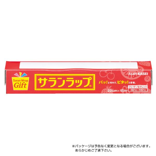 ピッとピッタリ、明日もおいしく。【商品内容】サランラップミニ(22cm×15m)×1 材質：ポリ塩化ビニリデン重量：114g生産国：日本【検索ワード】販促/バラマキ/記念品/入学/卒業/低単価/キャンペーン/粗品/ノベルティ
