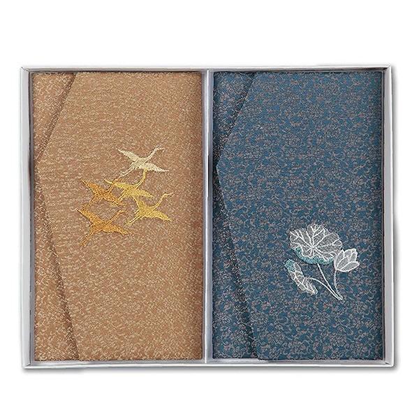 落ち着いた色合いの金封ふくさに刺繍が際立つ上品な金封ふくさのセットです。揃えておきたい冠婚葬祭の必需品です。【商品内容】金封ふくさ(慶事用)：200×120mm金封ふくさ(弔事用)：200×120mm材質：表地アセテート70%、レーヨン30...