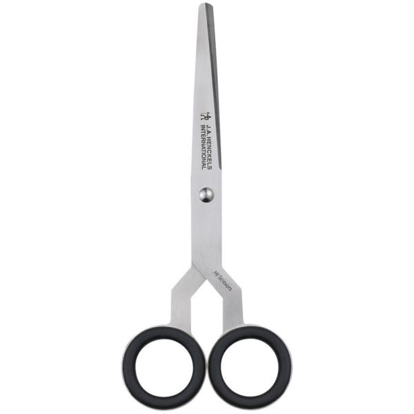 信頼と伝統のヘンケルスブランドのはさみヘンケルスのロゴを模したオシャレなハサミ。切れ味も折り紙付きです。【商品内容】本体サイズ：68mm×160mm×7mm材質：エラストマー樹脂、刃物用特殊ステンレス鋼重量：56g生産国：中華人民共和国