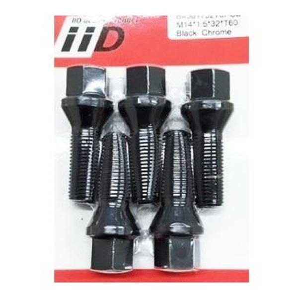 iiD ブラックホイールボルト　1本ロングセラー商品＆スペーサー装着時の必需品のロングボルトブラックバージョンが完成！高剛性のボルトで各サイズをご用意しております。フェラーリ、マセラティなど。■注意事項■★★★１本単位での販売で1本の価格で...