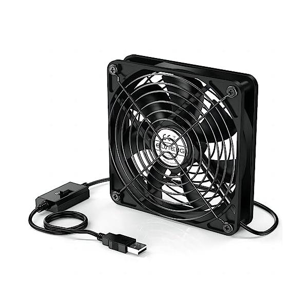 「ELUTENG USBファン 12cm 冷却ファン 強力 1500RPM USB扇風機 5V 静音 長持ち玉軸受 3段階調節 薄型 7枚羽根 長」▼▼（商品説明）120mm USB ファン黒/12cm/ELT-CSUFAN-120・Siz...