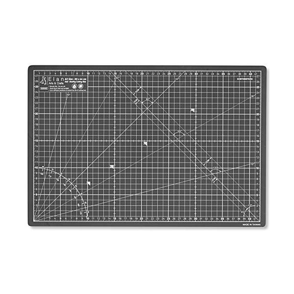 「Elan カッターマット 手芸用品 両面仕様 A3 44 x 30cm ブラック&amp;グレー カッティングマット 家庭用 業務用 カッティングマット」▼8719326413259▼（商品説明）ブラック/長さ44 x 幅30 cm/A3...