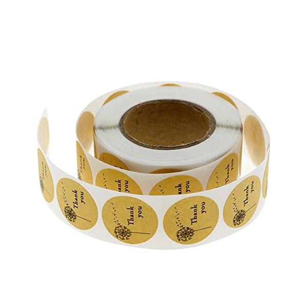 「MEDUSHASHA サンキュー シール Thank youラベル ありがとう シール 業務用、母の日、 ギフトラッピング クリスマスのギフトシ」▼▼（商品説明）ブラウン/-/-・サイズ幅2.5cm、一巻きで約500枚入りです・用途おしゃ...