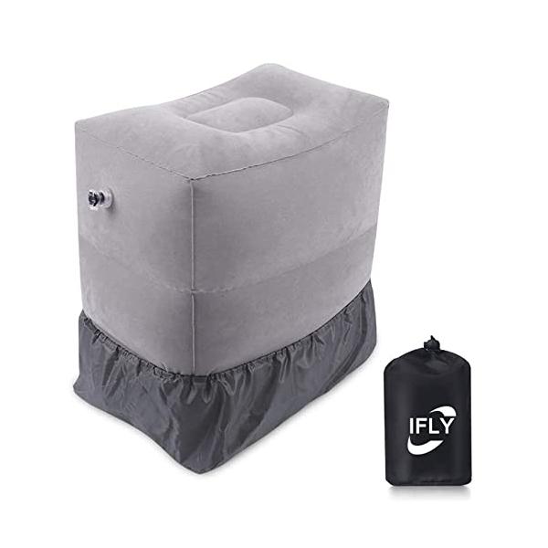 「IFLY 飛行機 フットレスト 子供 エアー足枕 空気足置き 足の疲れむくみ対策 三段階 高さ調節できる 車内 新幹線 バス 家用 オフィス エ」▼▼（商品説明）三段階-/グレー/-・Size:グレー・?子供用飛行機 フットレスト＆使用機...
