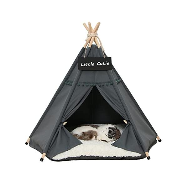 「ペット テント 犬ベッド 猫ベッド ペット ハウス ペットベッド 通年 小型 中型 猫小屋 かわいい 保温防寒 暖かい 洗濯可能 滑り止め 簡単」▼886852690176▼（商品説明）カジュアルShadow Gray/Lサイズ (x 1...