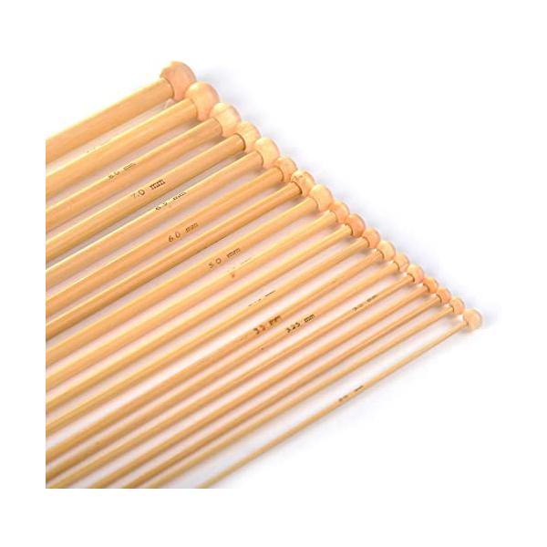 「LIHAO 棒針 36本セット 編み針 編み棒 竹製 玉付き 編針 18サイズ 0から15号まで 2〜10mm」▼▼（商品説明）竹/長さ：250mm/-・仕　様入数：36本、太さ：2.00mm〜10.0mm、長さ：250mm、材質：竹・使...