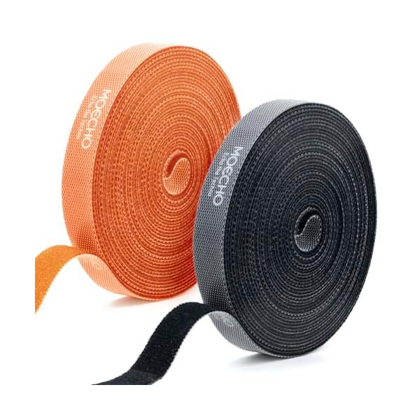 「フリーカット・簡単・しっかり コード まとめる 結束バンド ケーブルバンド マジックテープ バンド ケーブルタイケーブル まとめる ケーブル バ」▼37166425682▼（商品説明）10M黒+橙/フリーカットタイプ/-・Color:10...