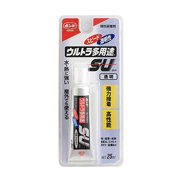 「ボンド ウルトラ多用途S・U クリヤー 25ml #04592 弾性接着剤 多用途接着剤 透明 強力接着 高性能 屋内 屋外 スピード」▼4901490045921▼（商品説明）単品クリヤー/25ml/#04592・Color:クリヤーS...