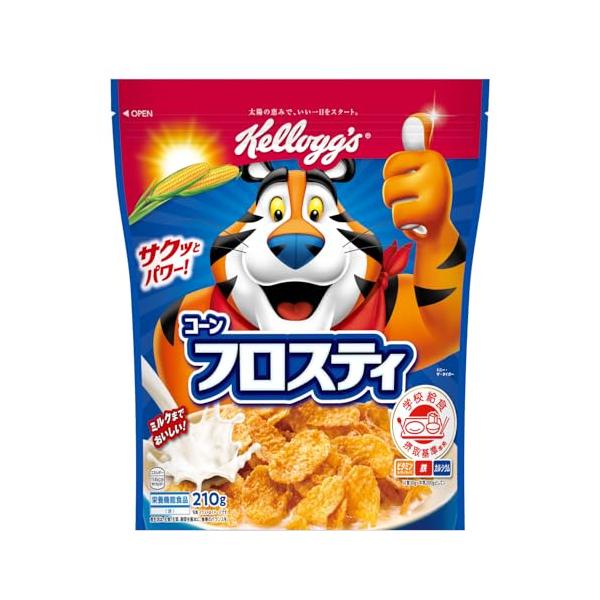 「ケロッグ コーンフロスティ 210g ×6袋」▼4901625536690▼（商品説明）青/210g ×6袋/-・Size:210g ×6袋・1食分(30g)当たりエネルギー・・・114kcal たんぱく質・・・1.2〜2.2g 脂質・・...