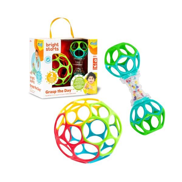 イエロー/-/16908・パッケージ個数:1・オーボール oball キッズツー Kids2 グラスプ・ザ・デイ・ギフトセット ギフトセット オーボール がらがら 歯固め 赤ちゃん 0ヶ月 16908