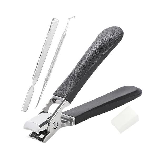 「皮膚科医監修 爪切り 飛散防止 爪きり 巻き爪 手足用 つめきり コンパクト 爪やすり ゾンデ付き (3点セット)」▼4573570070804▼（商品説明）ブラック/-/-・皮膚科の先生監修硬くて分厚い爪も楽々カットコンパクトで高級感の...