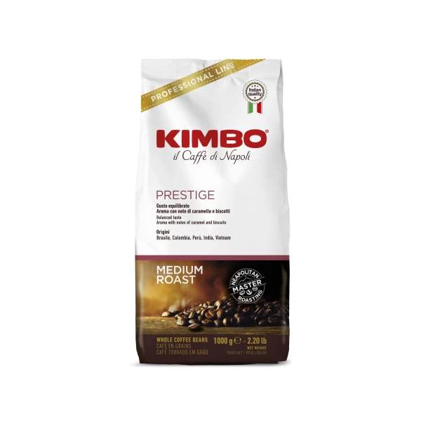 「キンボ(KIMBO)コーヒー豆 エスプレッソ イタリア(ミディアムロースト アラビカ70% ロブスタ30%)プレステージ 1kg」▼8002200140045▼（商品説明）-/1キログラム (x 1)/CD-Kimbo Prestige ...
