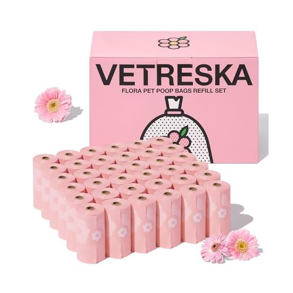 「VETRESKA ベトレスカ ペット用 エチケット袋 (36ロール 540枚)うんちが臭わない袋 防臭袋 うんち処理袋 におわない袋 生分解性」▼▼（商品説明）お花お花/36ロール(540枚)/JBQ・Color:お花Size:36ロール...