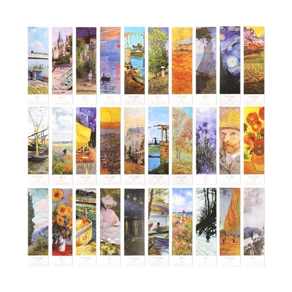 「GeeRic 30枚 セットしおり 栞 紙ブックマーク ゴッホ モネ アートステンドグラス プラスチックしおり おしゃれ 読書・学習用 綺麗」▼▼（商品説明）紙30枚 セット/-/-・Color:紙30枚 セット・??高品質な素材??: ...