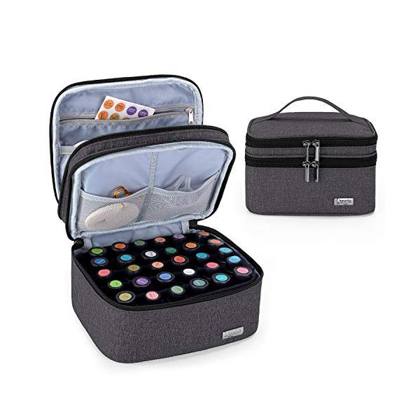 「LUXJA エッセンシャルオイル ポーチ 30本収納(5ml - 30ml) (二重層・黒)」▼611393149049▼（商品説明）Design・黒 二重層・30本用 ・・Color:黒Size:二重層・30本用・ケースのみの販売です。...