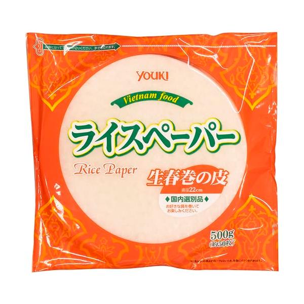 「ユウキ ライスペーパー 500g(直径約22cm/約50枚入り)」▼4903024689083▼（商品説明）半透明/500g/-・FlavorName:直径22cmSize:500g・内容量：500g（約50枚入り 直径22cm)・ベトナ...