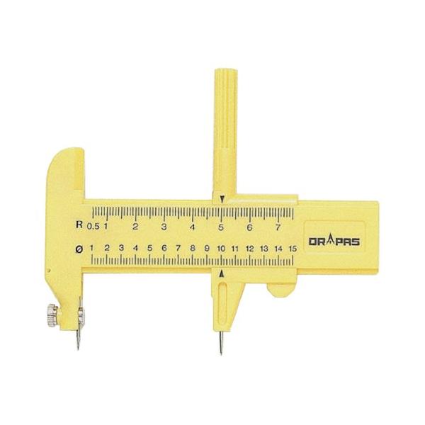 イエロー/-/05831・パッケージ個数:1・計測目盛:0.5〜7.5cm・本体:ABS樹脂・付属品:替刃3枚・2mm鉛筆芯1本