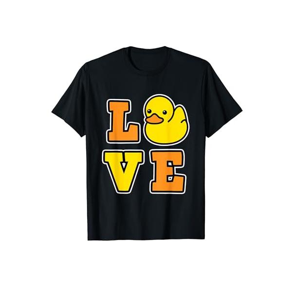 ブラック/S/-・愛 - 愛とアヒルを心に付けたラバーダックデザイン。・Rubber Duck Designは、小さな黄色のゴム製ダックが大好きなことを否定できない子供、男性、女性に最適です。 ビーチでの入浴休日のおかしなアイデア。