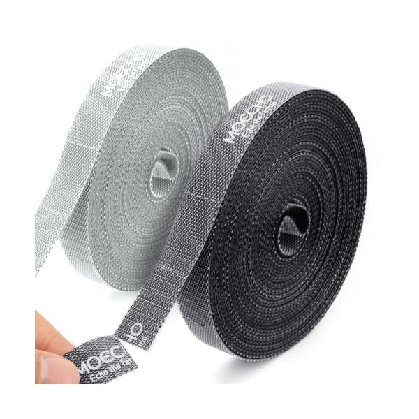 「フリーカット・簡単・しっかりコード まとめる 結束バンド ケーブルバンド マジックテープ バンド ケーブルタイケーブル まとめる ケーブル バン」▼37166425651▼（商品説明）10M黒+灰/ちぎれるタイプ/-・Color:10M黒...