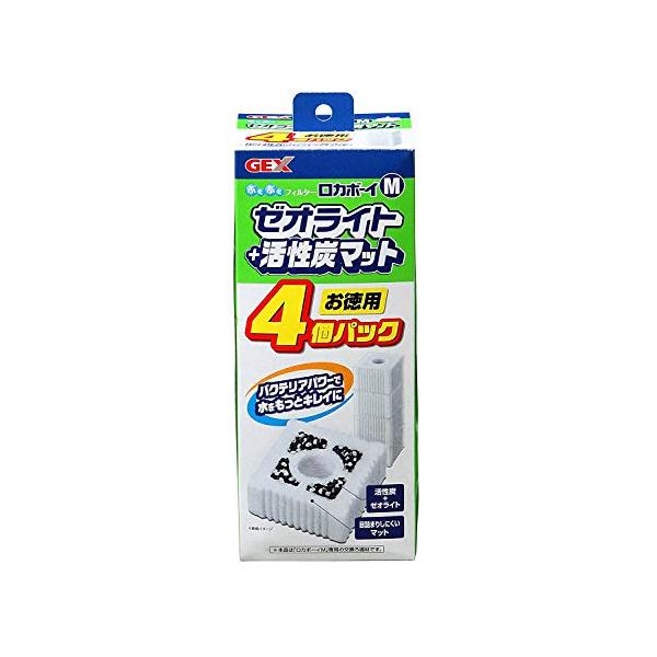 「ジェックス ロカボーイM ゼオライト活性炭 4P」▼4972547030948▼（商品説明）-/単品/18319・Size:単品・パッケージ個数:1・常温商品の説明  バクテリアパワーでもっとキレイに。 バクテリアのすみかになるゼオライト...