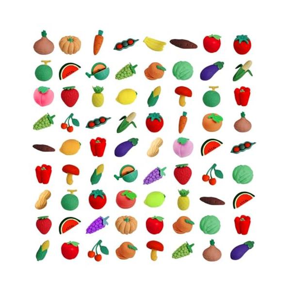 野菜/-/-・Color:野菜・パズル消しゴム：あなたは、消しゴムを2または3つの部分に分けた後に常にそれらを再編成してパズルゲームをすることができる。あなたの子供にその上、動物を知らせなさい.・楽しみ消しゴム：植物の消しゴムは、綴りが誤ら...