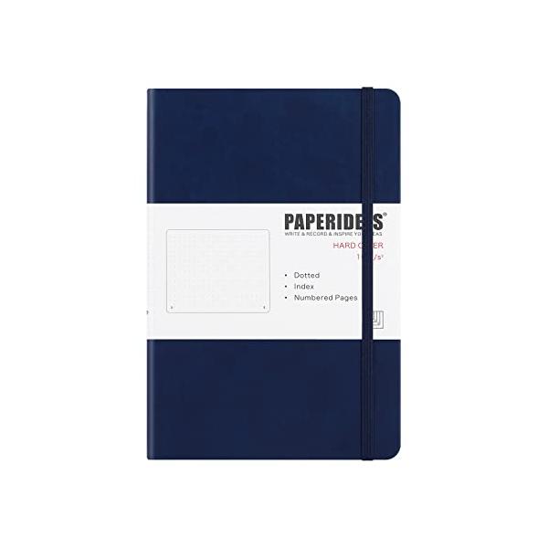 「PAPERIDEAS ノート A5 ハードカバー (ドット ネイビー)」▼6972400201070▼（商品説明）ドットネイビー/A5/-・Style:ドットColor:ネイビー・創造性を刺激するような鮮やかなカラーバリエーションとデザイ...