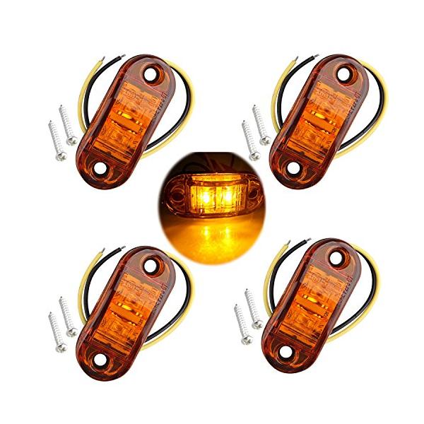 「Fushengda 4個 12V/24V ピラニア 自動車 トラック トレーラー適用 LEDサイドマーカーライト ウインカーランプトラック 電球」▼682838558269▼（商品説明）製品タイプ：これはLED側光である、夜間の道路によっ...