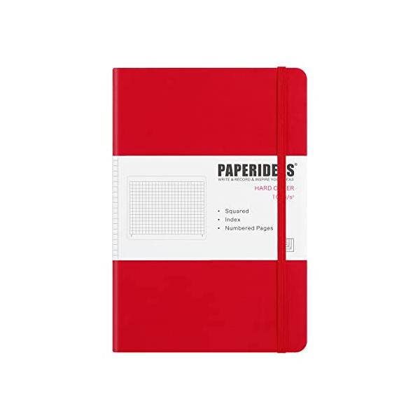 「PAPERIDEAS ノート A5 ハードカバー (方眼 レッド)」▼6972400200363▼（商品説明）方眼レッド/A5/-・Style:方眼Color:レッド・創造性を刺激するような鮮やかなカラーバリエーションとデザイン・勉強や仕...