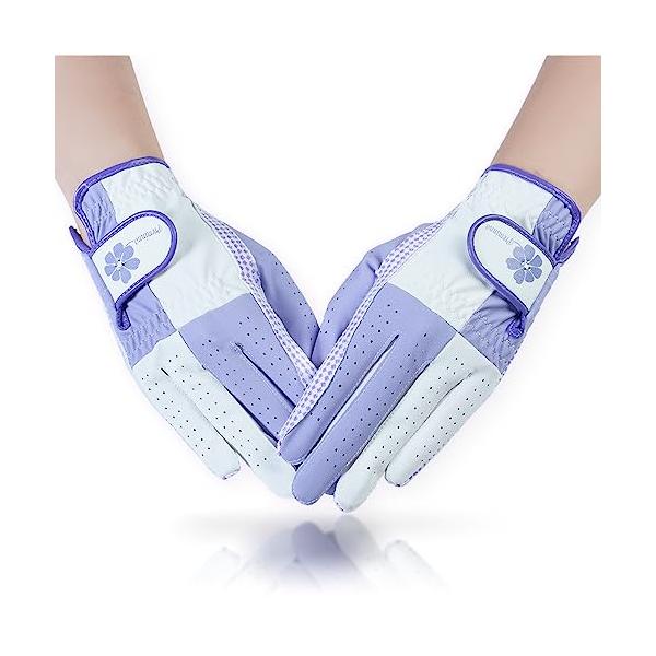 「PREMINNO(プレミーノ) ゴルフグローブ レディース 両手 女性用 ゴルフ手袋 (19 (16.5cm-17.0cm) ラベンダー)」▼4571513250375▼（商品説明）ラベンダ/19 (16.5cm-17.0cm)/-・Si...