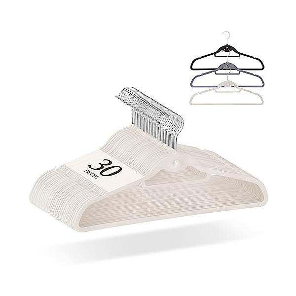 30本組(連結フック付き)アイボリー/30本組(連結フック付き)/22AB098・Color:アイボリーSize:30本組(連結フック付き)・パッケージ個数:1・傾けてもすべらない表面の起毛加工でどんな衣類もしっかりキャッチ。・肩に跡がつか...