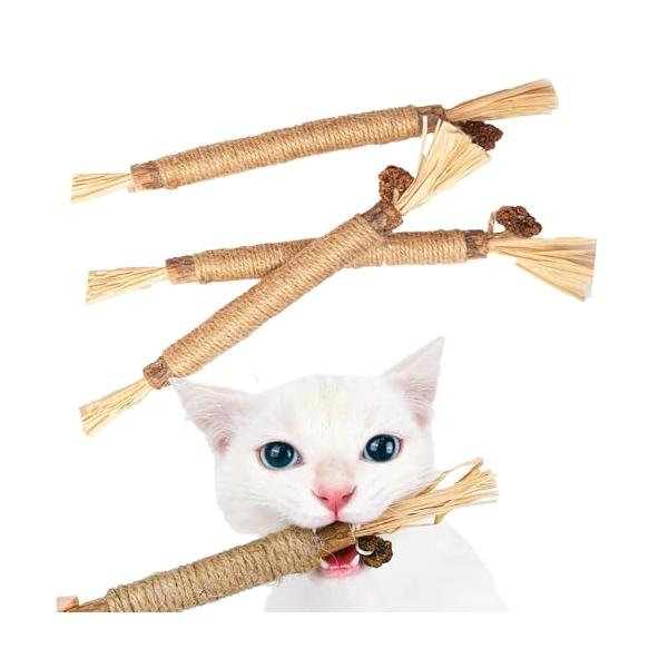 「猫 噛むおもちゃ 歯磨き またたびの木 猫歯ぎしり棒 マタタビ 天然木 歯ぎしり 棒 歯石ケア 口臭ケア 歯磨きおもちゃ ストレス解消 (3本セ」▼4573538885662▼（商品説明）ベージュ/3本セット/T2・Size:3本セット・...