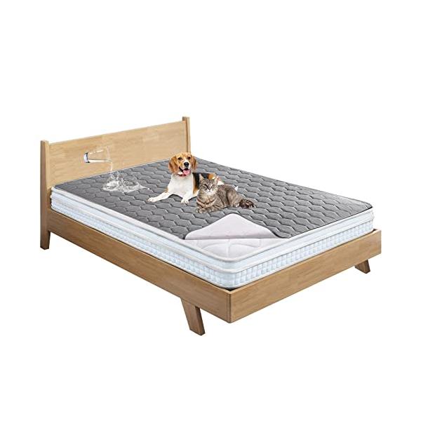 「防水カバー ベッド ソファー 防水シーツ 大判 シングル ダブル ベッド 犬 猫用 おしっこシート ベビー 赤ちゃん おねしょシーツ 介護シーツ」▼791738633775▼（商品説明）グレー/ダブル/-・Size:ダブルColor:グレ...